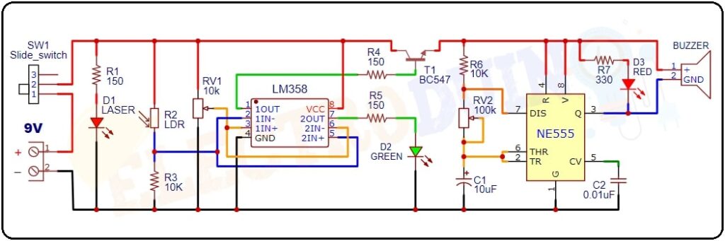 Electronic Letterbox Project using LM358 and NE555 » ElectroDuino