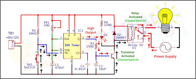 Time Delay Circuit using 555 Timer IC » ElectroDuino